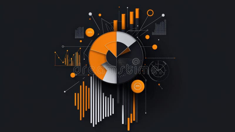 Abstract Data Visualization Black Background Stock Illustration ...