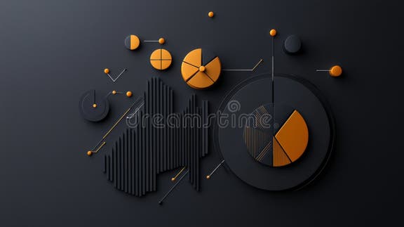 Abstract Data Visualization Black Background Stock Illustration ...