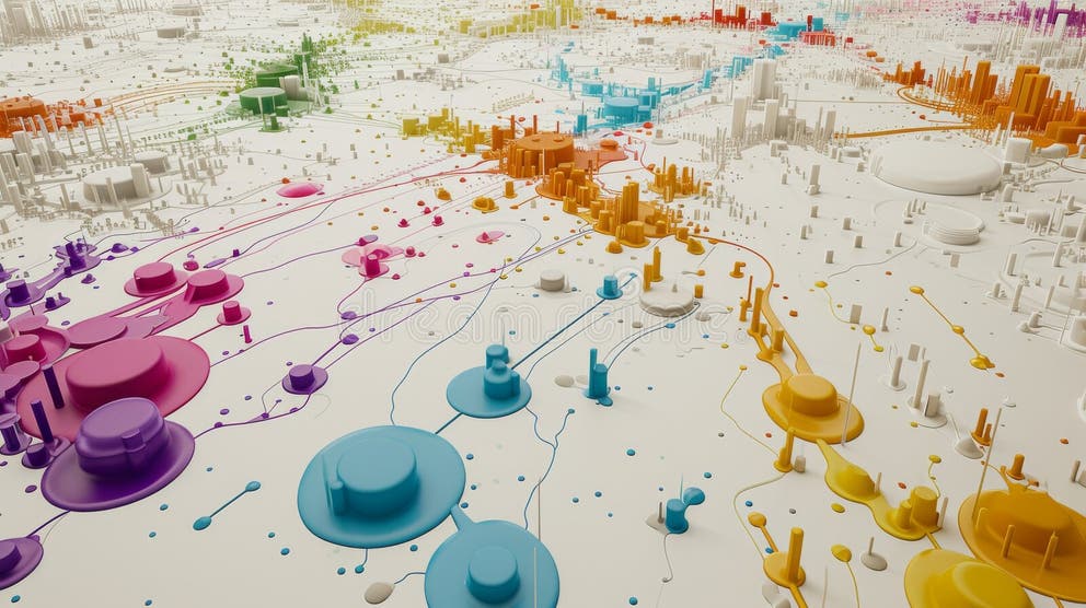 Abstract Data Visualization with Colorful Circuit-like Connections ...