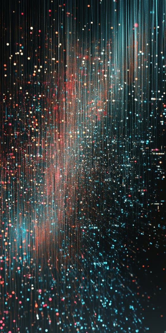 Abstract Data Visualization with Colorful Dots in a Dark Background Stock Illustration ...