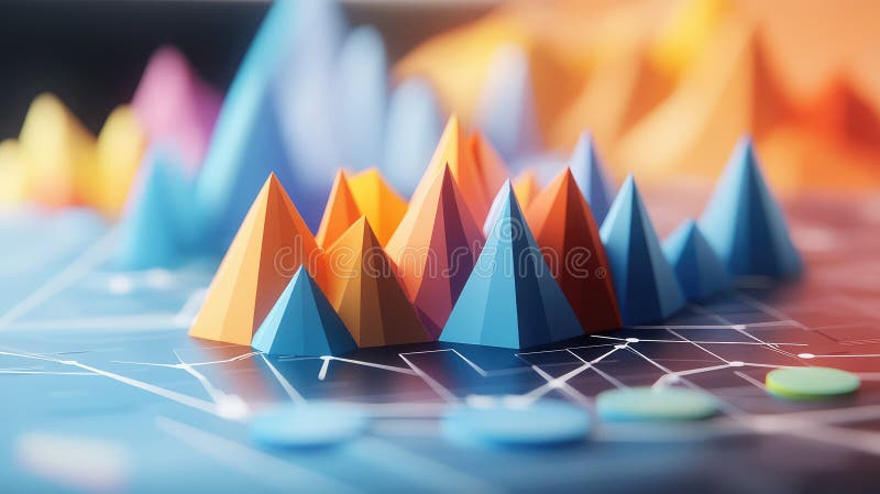Colorful Financial Big Data Graph Visualization Stock Illustrations ...