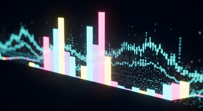 Colorful Financial Big Data Graph Visualization Stock Illustrations ...