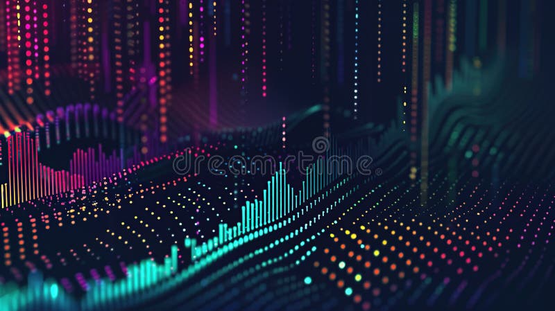 Abstract Data Visualization with Colorful Lines and Dots Stock ...