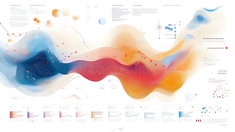 Abstract Data Visualization with Colorful Wavy Lines and Statistical ...
