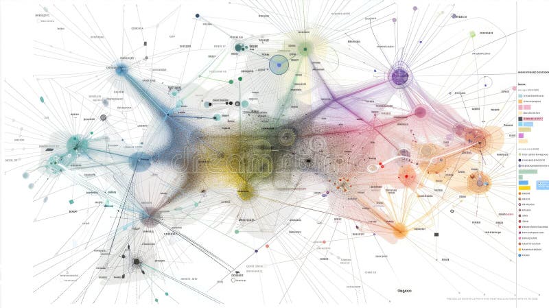 Abstract Data Visualization of Complex Network Connections Stock Photo ...