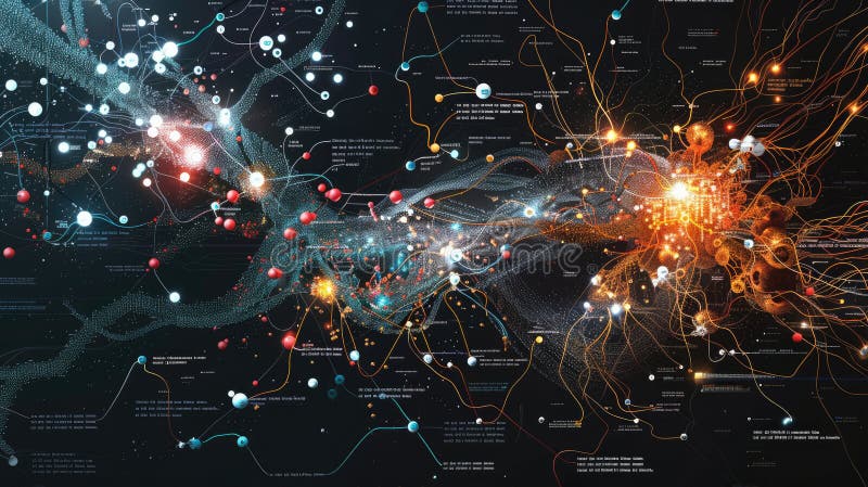 Abstract Data Visualization of Complex Network Connections Stock Photo - Image of graph ...