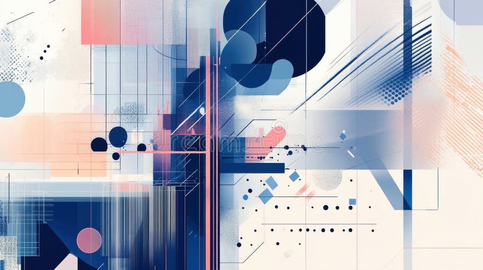 Abstract Data Visualization with Geometric Patterns and Blue Hues Stock ...