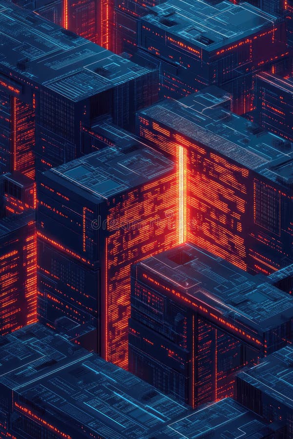 Abstract Data Visualization with Glowing Elements and Dark Background ...