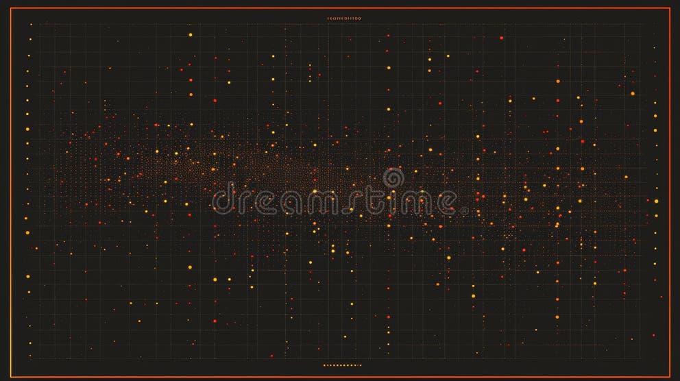 Abstract Data Visualization with Golden Matrix Effect Stock Photo ...