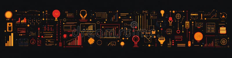 Abstract Data Visualization of Ideas and Growth Stock Illustration ...