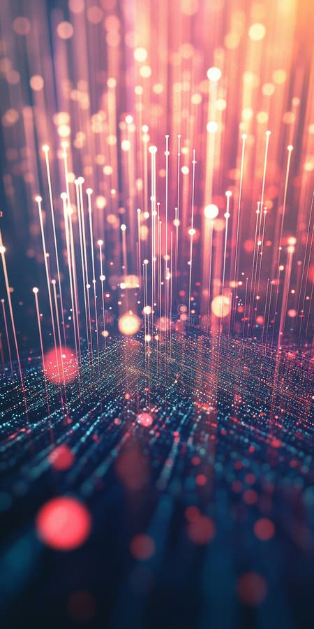 Abstract Data Visualization with Light Points in Digital Space Stock ...