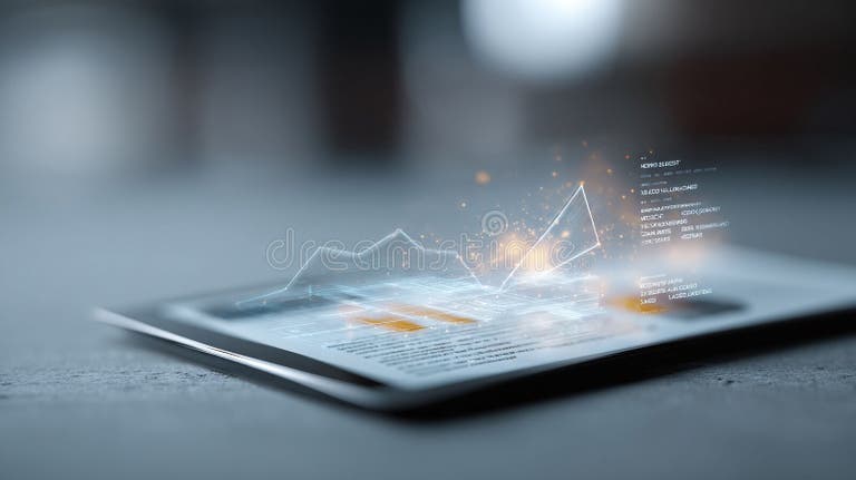 Abstract Data Visualization on Paper. Futuristic Chart and Digital ...