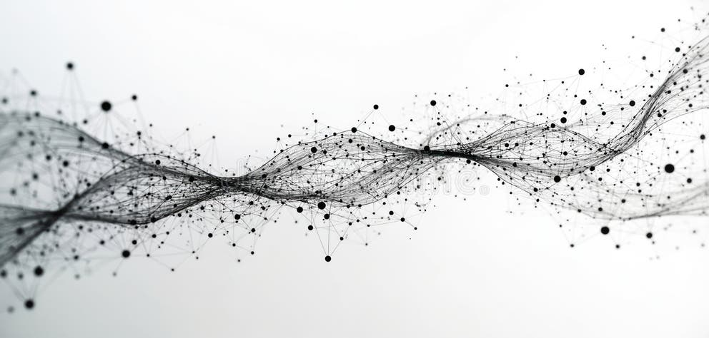 Abstract Data Visualization Shows Digital Connections. Black Dots ...