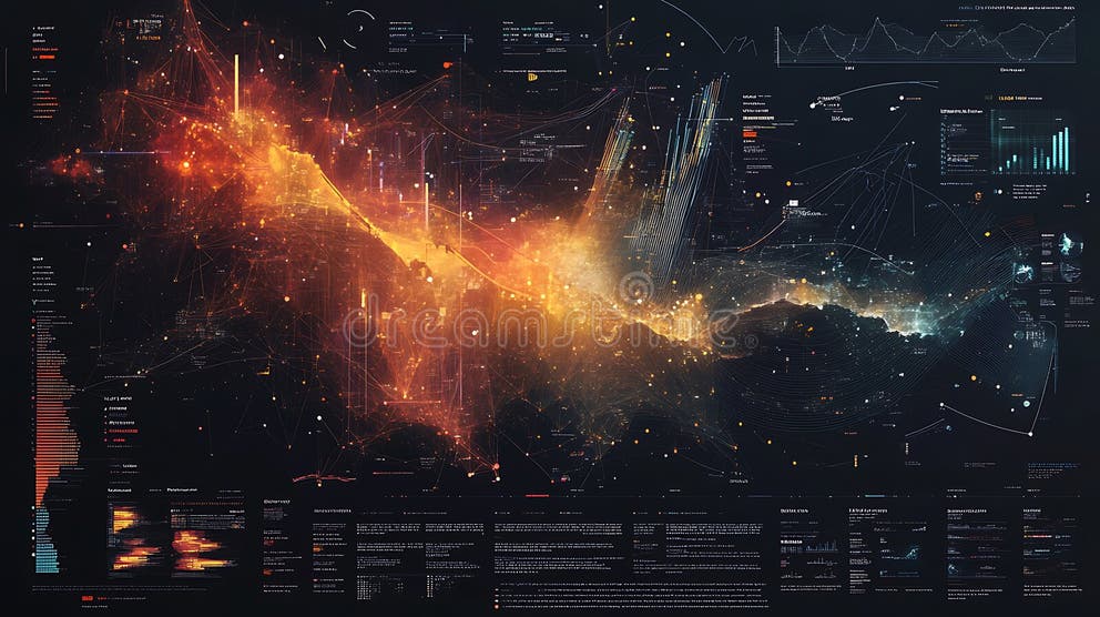 Futuristic Data Visualization with Interconnected Network Graphs and ...