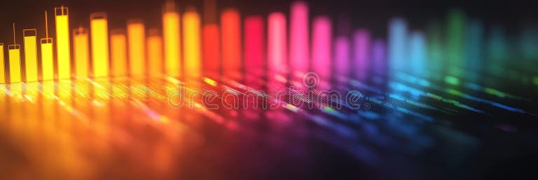 Abstract Data Visualization Vibrant Gradient Bar Graph and Overlaying ...
