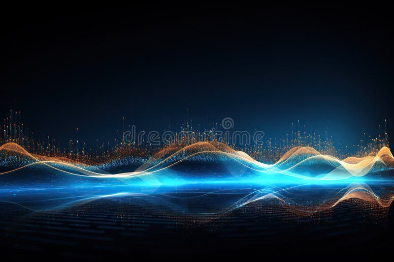Abstract Data Waveforms With Particle Field Background Generative Ai