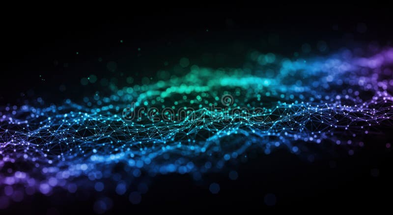 Abstract Data Waves. Blue and Red Nodes, Neural Network Stock ...