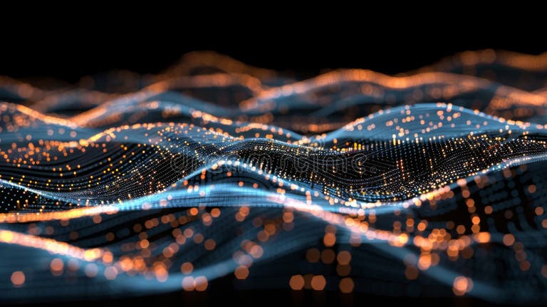 Abstract Data Waves Visual Background, Futuristic Technology ...