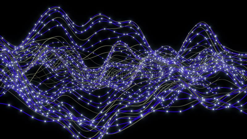 Abstract Database Lighting Waves Optical Cables. Seamless Futuristic ...