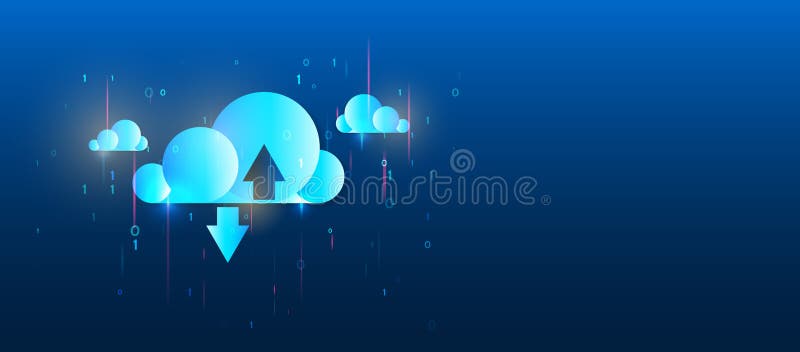 Abstract Datacenter, Network System. Web Hosting Vector Banner. Cloud ...