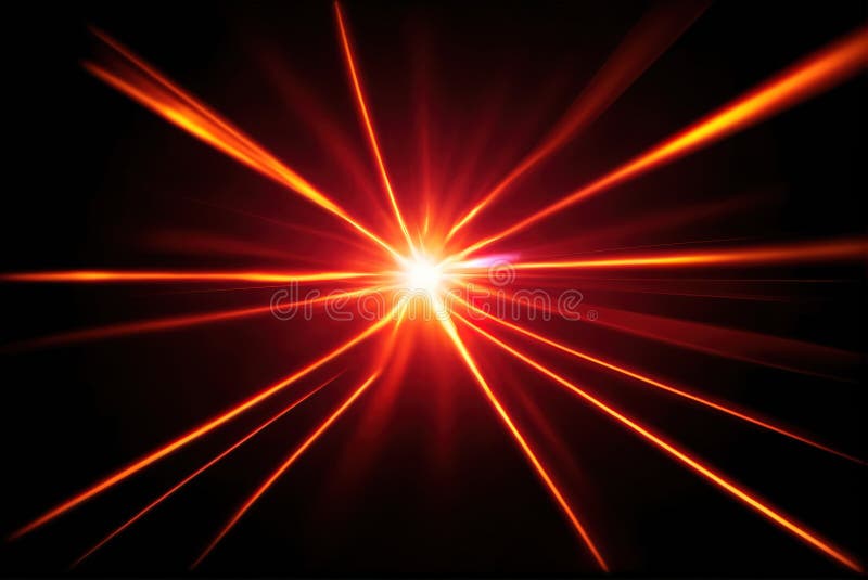 Abstract Dazzling Sun Rays on Black Background Stock Illustration ...
