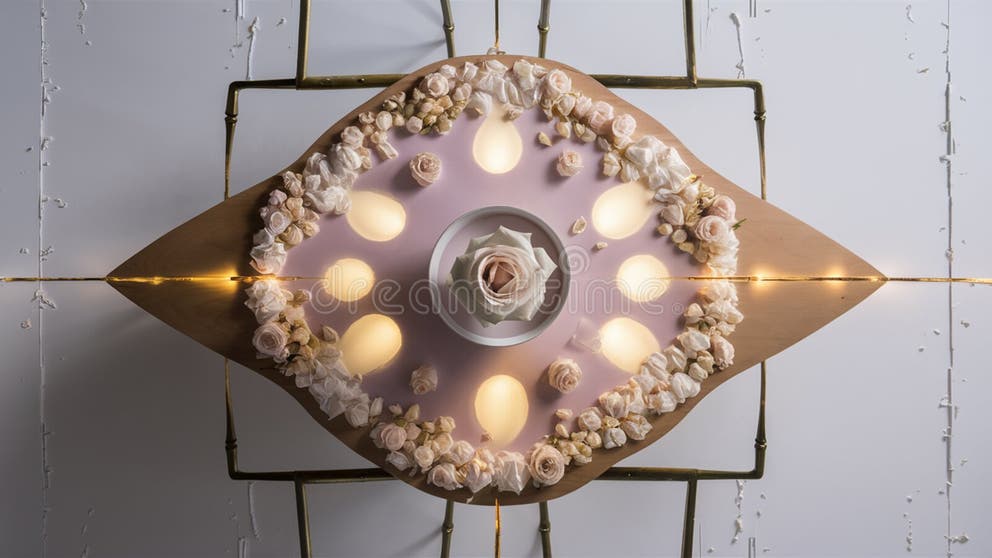 Abstract Decoration of a Table with a Neural Network Stock Illustration ...