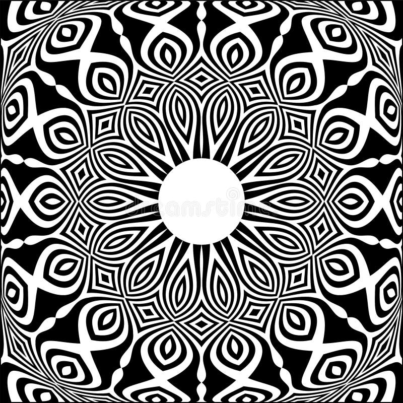 Abstract Decorative Black and White Circle Pattern Stock Vector ...