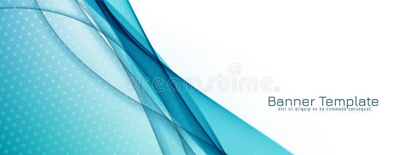 Abstract Decorative Blue Wave Banner Design Stock Vector - Illustration ...