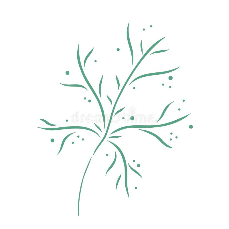 Abstract Decorative Branch Illustration. Flat Vector Style Stock ...