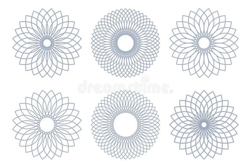 Abstract Decorative Circle Design Elements Set Stock Vector ...