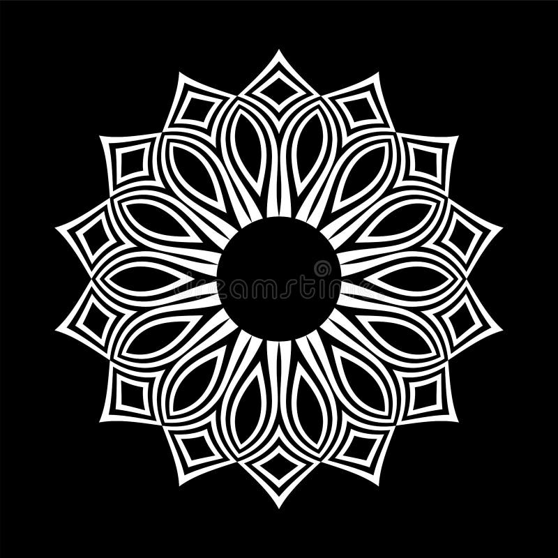 Abstract Decorative Circle Pattern on Black Background Stock Vector - Illustration of ornate ...