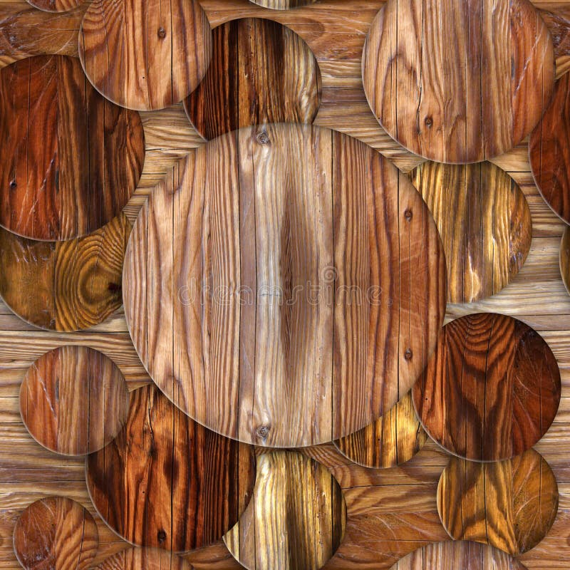 Abstract Decorative Circles - Seamless Background - Wood Texture Stock ...