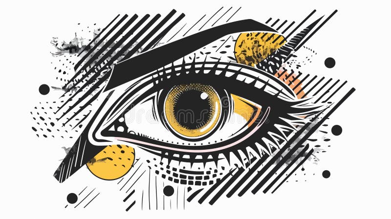 Abstract Decorative Doodle Eye Shape Modern Art Stock Vector ...