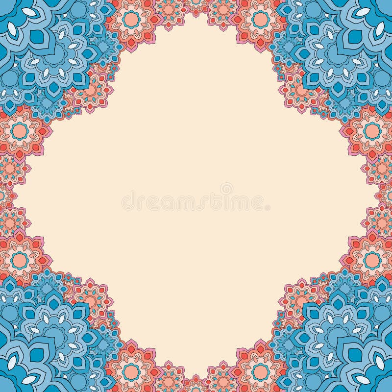 Abstract Decorative Frame of Flowers Stock Illustration - Illustration ...