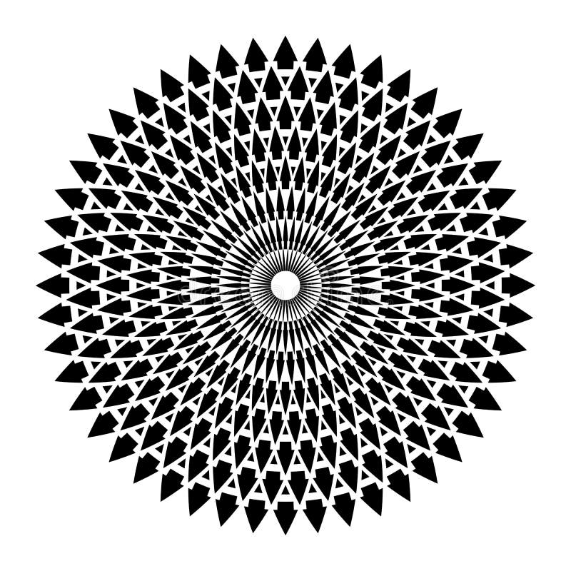 Abstract Decorative Geometric Circle Design Element Arrows Pattern Stock Vector Illustration