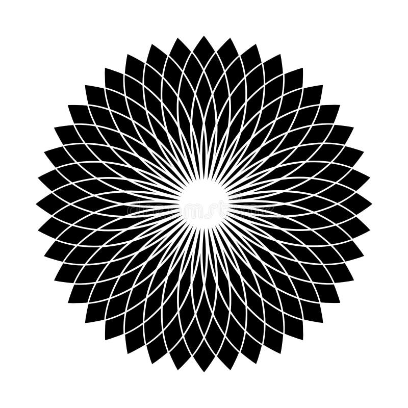 Abstract Decorative Radial Circle Patterns. Round Design Elements Set ...