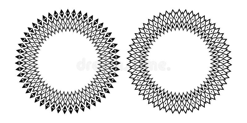 Decorative Geometric Circle Patterns for Round Frames Stock Vector ...