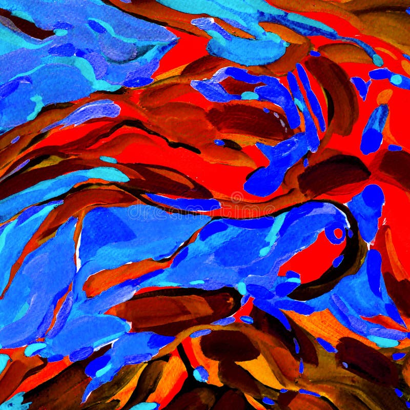 Abstract Decorative Painting on a Marine Theme,illustration Stock ...