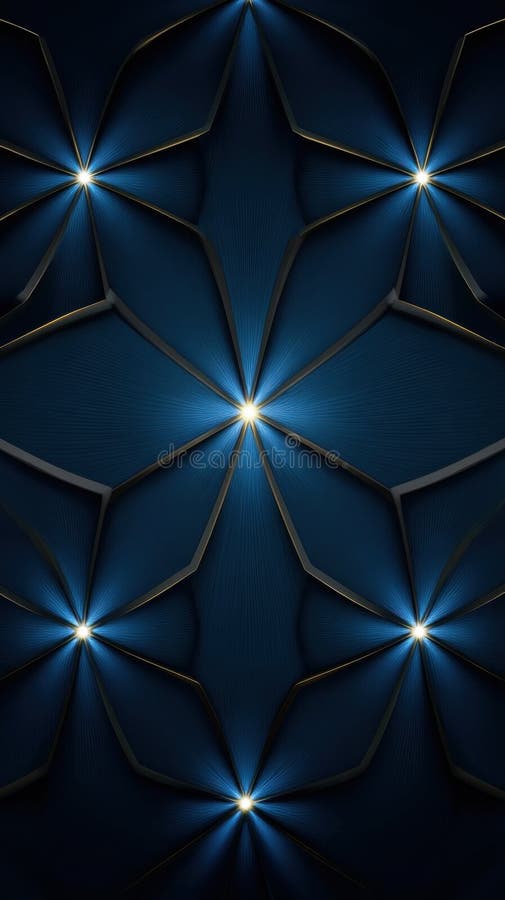 Abstract Decorative Pattern with Blue Texture and Golden Edges with ...