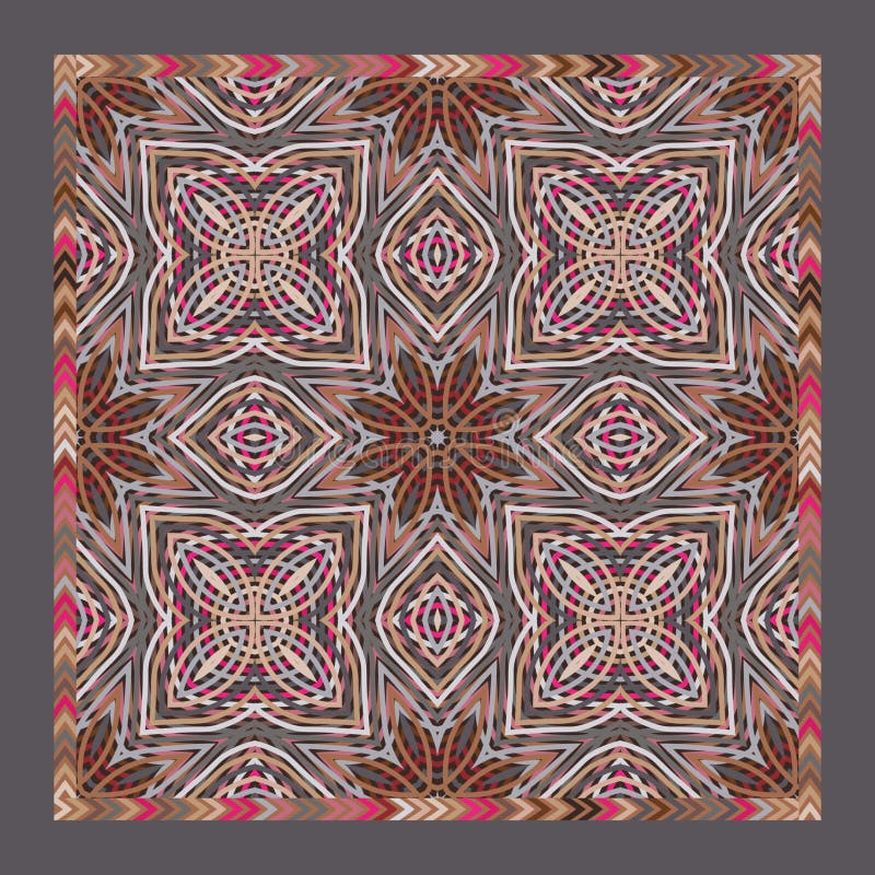 Abstract Decorative Pattern with Geometric Shapes and Colorful Lines ...