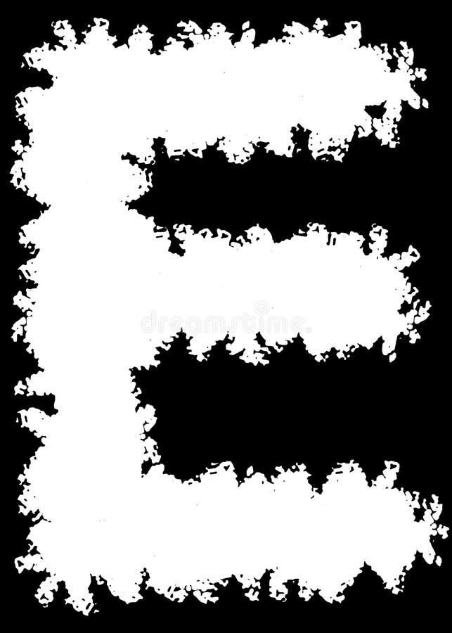 Abstract Decorative Photo Edge in Form of Letter E. Type Text Inside ...