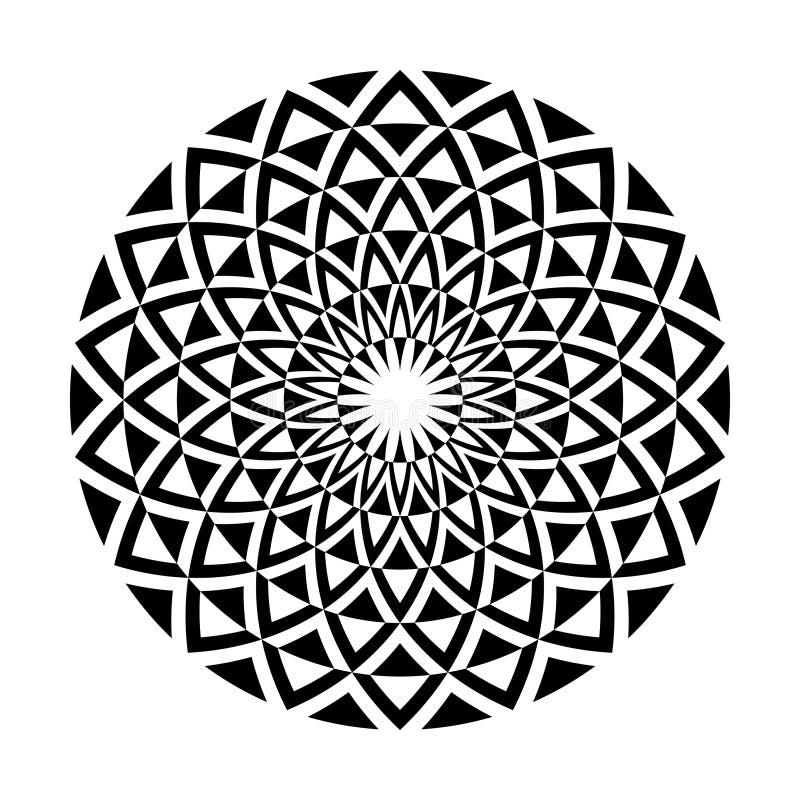 Abstract Decorative Radial Circle Pattern. Round Design Element Stock ...