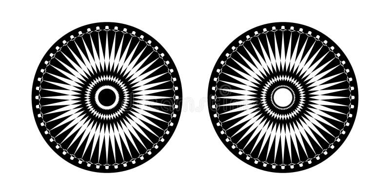 Abstract Decorative Radial Circle Patterns. Round Design Elements Set ...