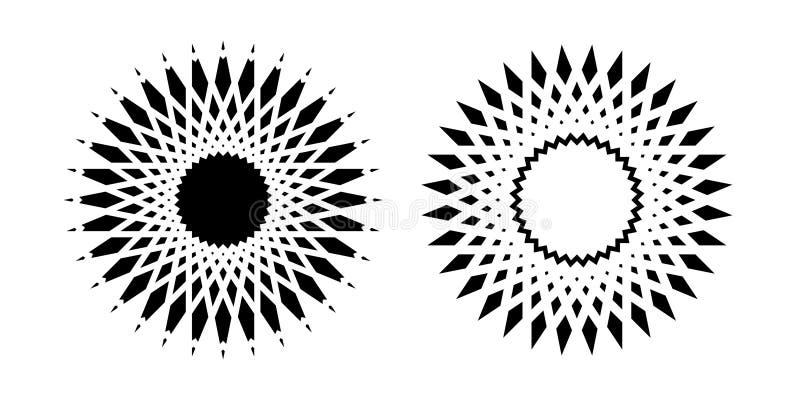 Abstract Decorative Radial Circle Patterns Set Stock Vector - Illustration of radial, round ...