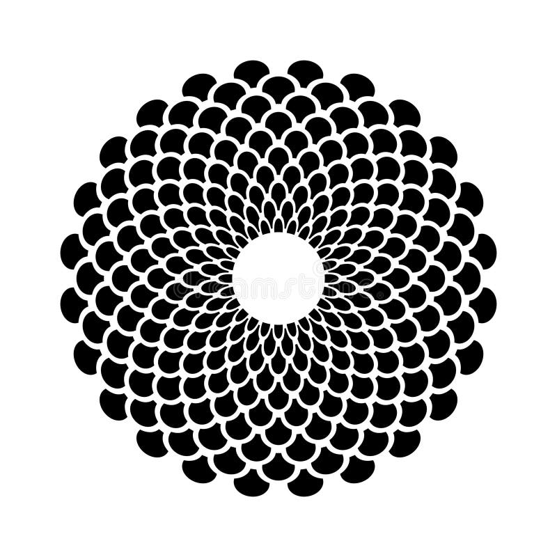 Abstract Decorative Radial Pattern in Flower Rosette Shape Stock Vector ...