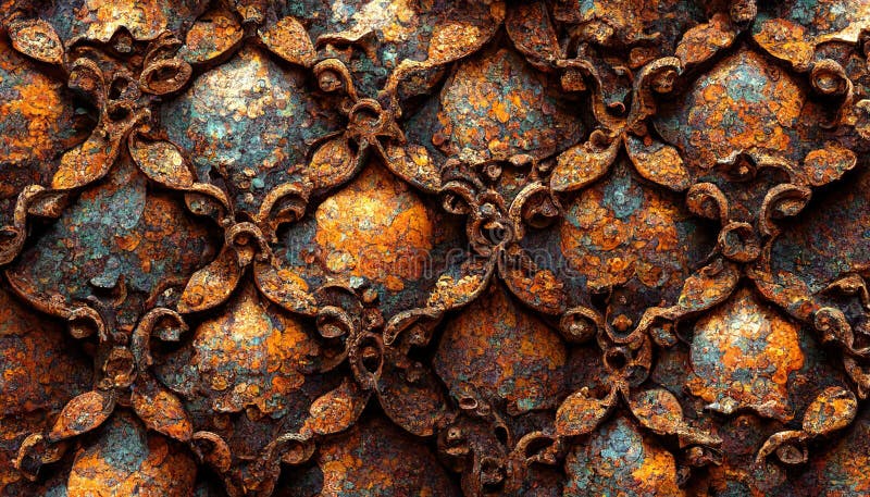 Abstract Decorative Rusty Metal Background. Artistic Rusted Metallic ...