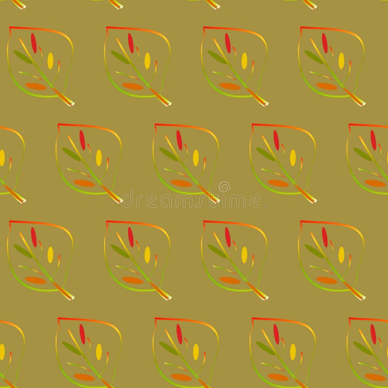 Abstract Decorative Seamless Pattern of Autumn Leaves Beautiful Leaf ...