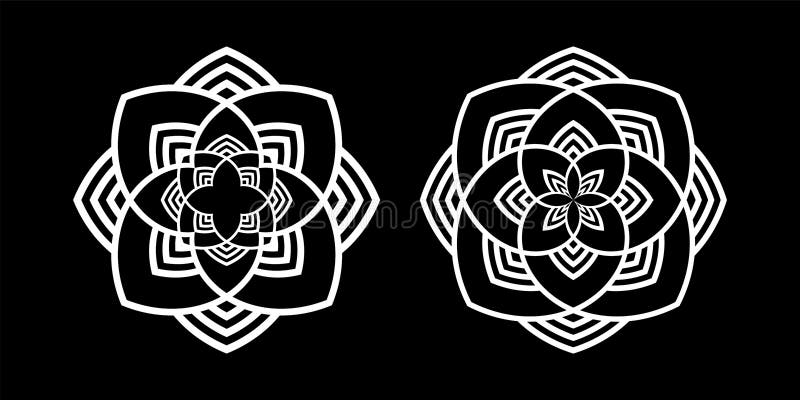 Abstract Decorative Symmetrical Patterns. Geometric Design Elements ...