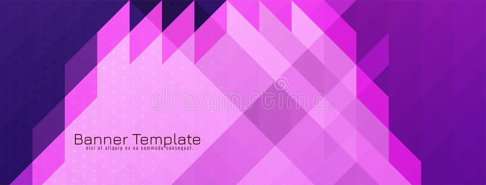 Abstract Decorative Triangular Pattern Mosaic Design Purple Banner ...
