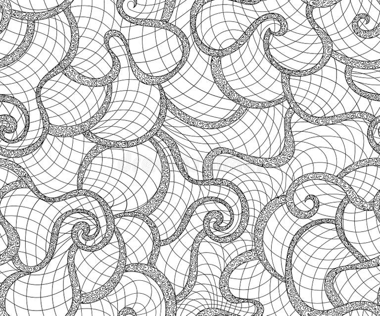 Abstract Decorative Vector Seamless Pattern with Figured Handwritten ...